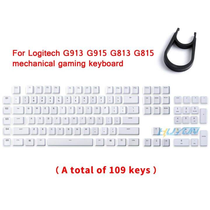 Replacement GL Tactile Switch Keycaps USA Layout White G915 109 Key ...