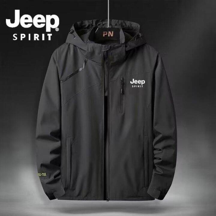 JEEP SPIRITแจ็คเก็ตสบายหลายกระเป๋ากลางแจ้งกันน้ำสำหรับผู้ชายเสื้อโค้ท ...