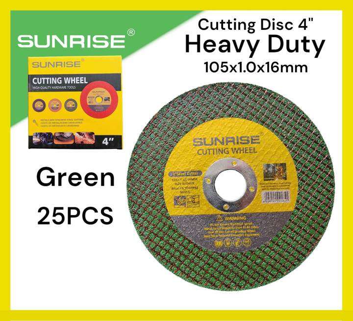 Sunrise Heavy Duty Cutting Disc 4" Green 25 PCS | Lazada PH