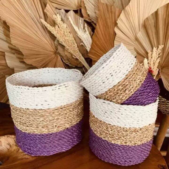 KERANJANG ANYAMAN / Keranjang anyaman cover pot / keranjang anyaman ...