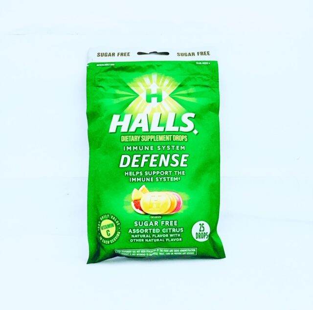 Halls Dietary Supplement Drops Immune System ( DEFENSE ) SUGAR FREE ...