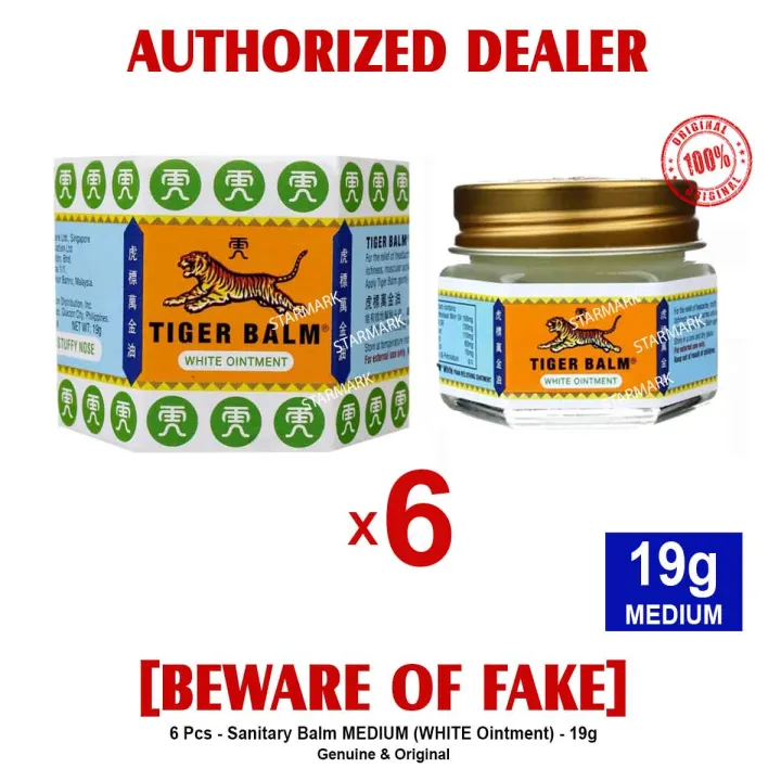 Tiger Balm Balms WHITE Ointment 19g MEDIUM Authentic - 6 Pcs | Lazada PH