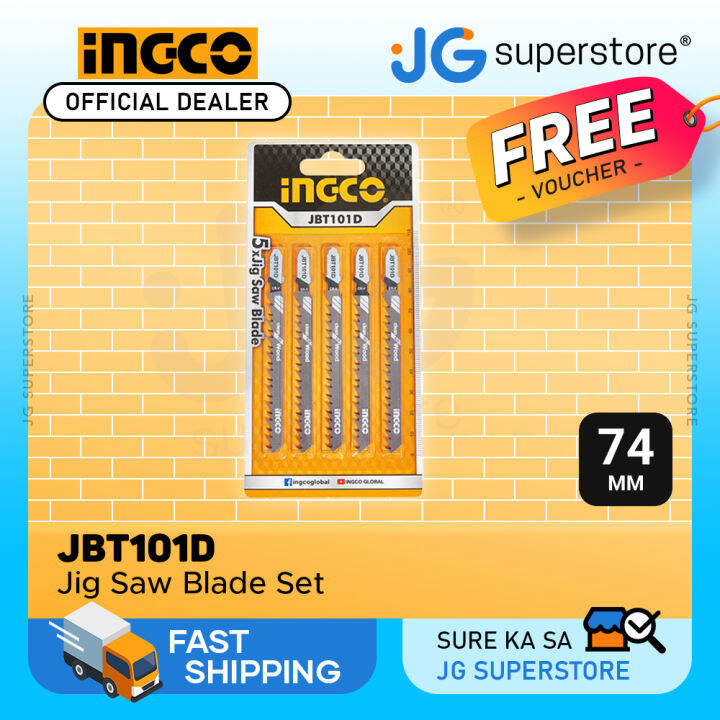 INGCO 74mm Jig Saw Blade (5pcs/Set) for Wood Cutting with HCS, Ground ...