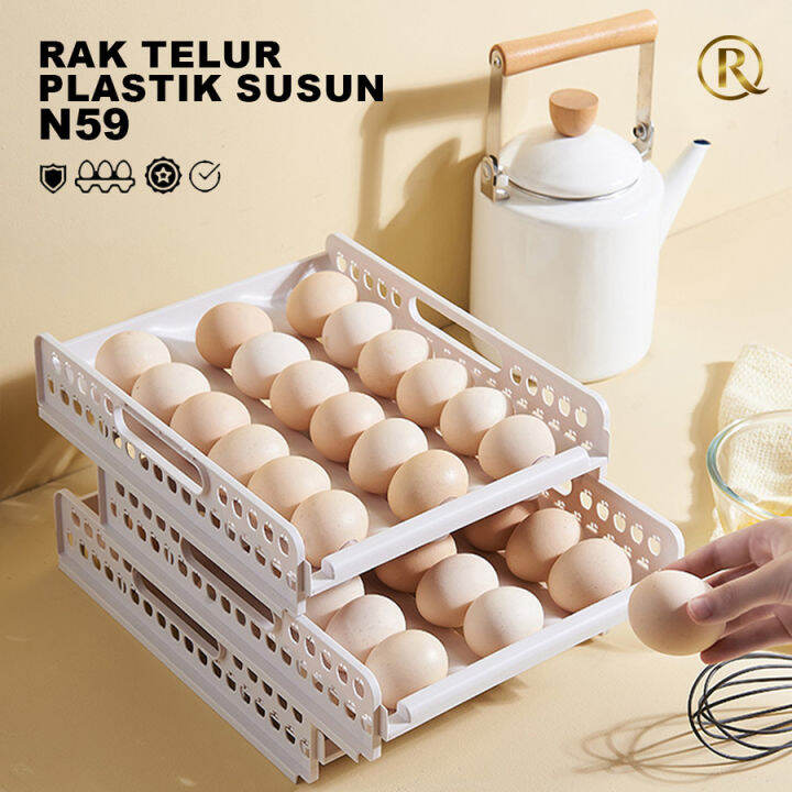Rak Telur Plastik Susun N59 Tempat Penyimpanan Telur | Lazada Indonesia