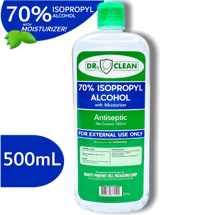 Dr. Clean Isopropyl Alcohol 70% with Moisturizer - Dr. Clean 500ML ...