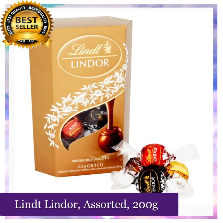 Lindt Lindor Assorted Truffles 200g free greeting card and ribbon ...