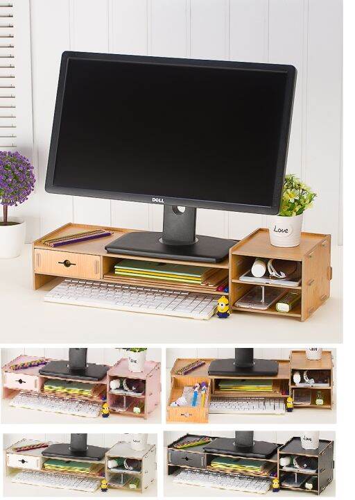 RAK MEJA KOMPUTER Papan Kekunci Desktop Desk Keyboard Monitor Table ...
