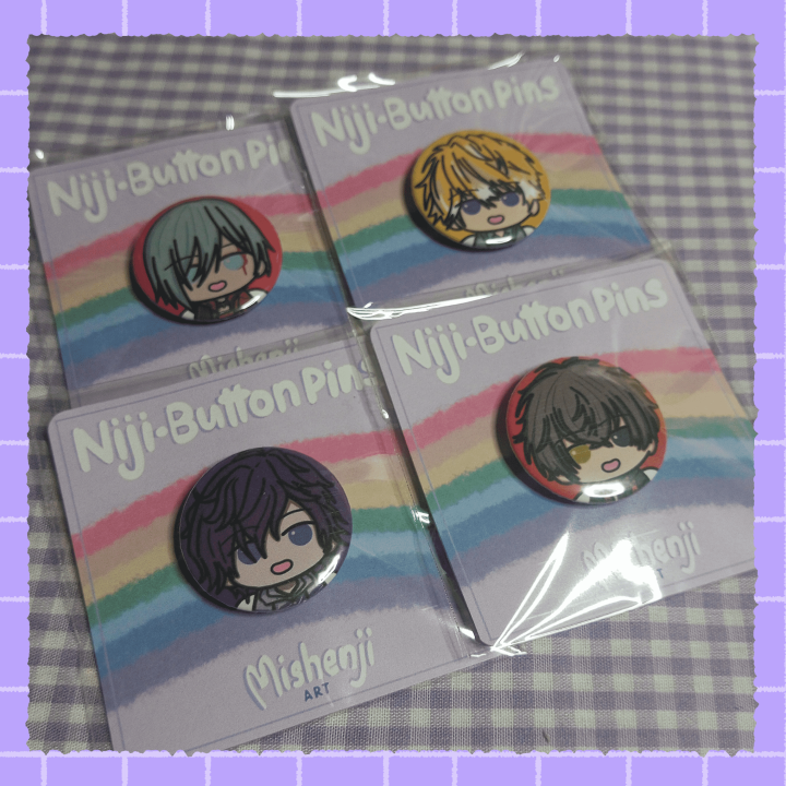 Nijisanji EN Vtuber Noctyx Button Pins [Alban Knox, Uki Violeta, Fulgur Ovid, Sonny Brisko, Yugo ...
