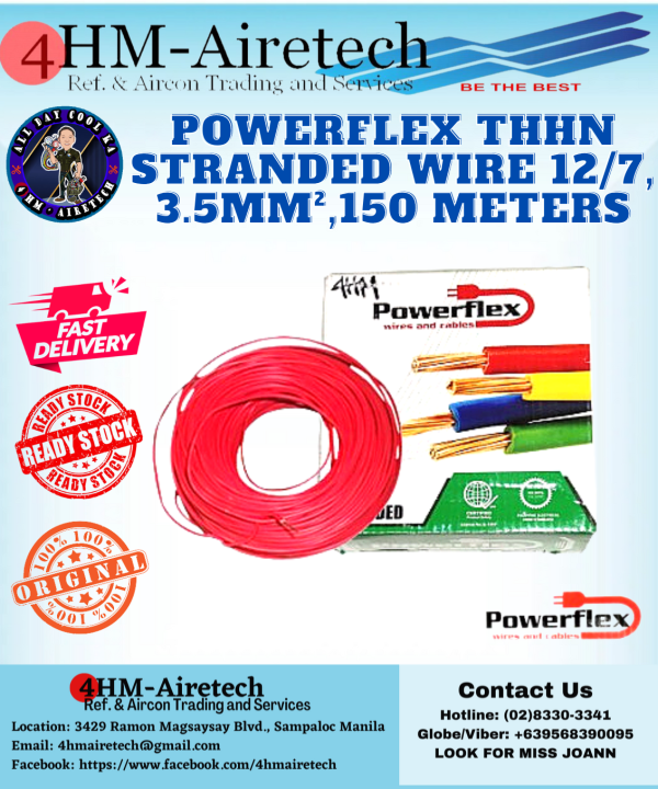 4HM Powerflex THHN Stranded Wire 12/7, 3.5mm² , 150 meters with ...