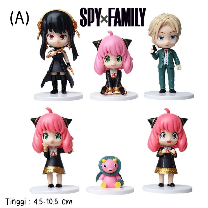 Set 6 Pcs Anime Spy x Family Figure Koleksi Karakter Anya Forger Loid ...