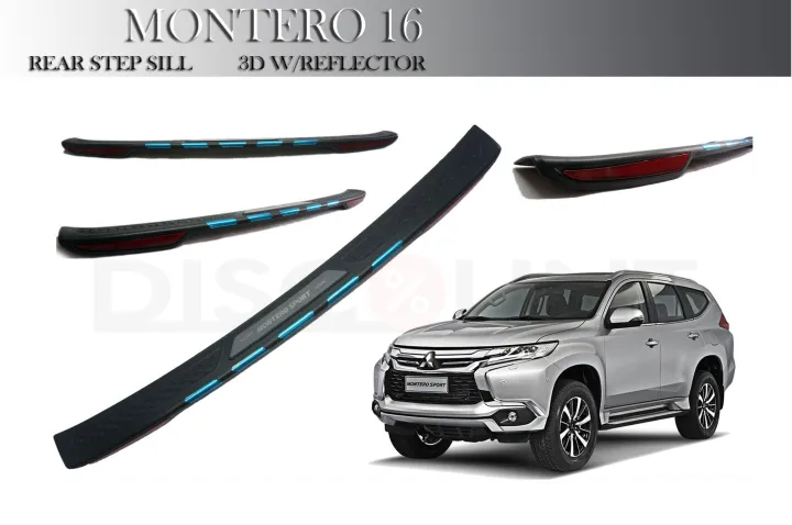 Rear Bumper Step Sill For Mitsubishi Montero 2016-2019 3D w/ Reflector ...