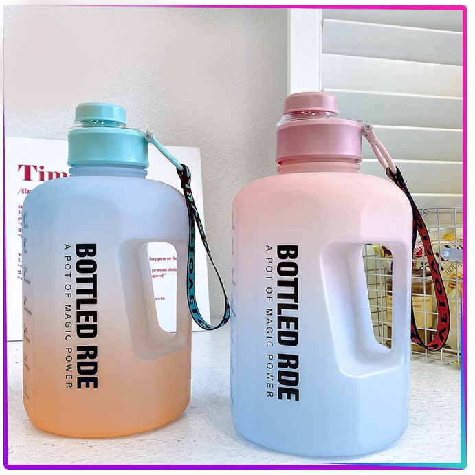 2200ml Gradient Water Bottle Large Capacity Sports Fitness Bucket Space Cup Portable Water ...