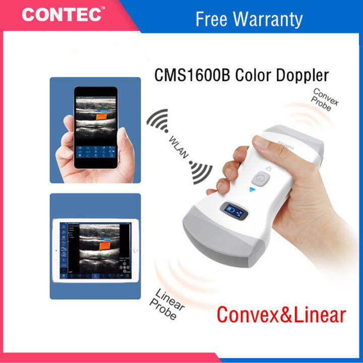 CONTEC CMS1600B Wifi Wireless Ultrasound Scanner Handheld Color Doppler ...