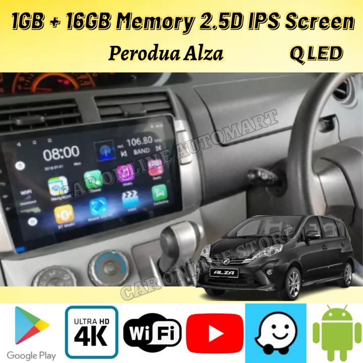 PERODUA ALZA~ MOHAWK T3L MS SERIES Q-LED 1GB+16GB 4K ANDROID PLAYER WITH CASING PLUG AND PLAY ...