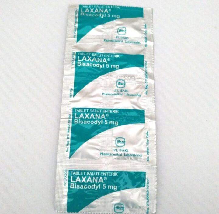 Laxana bisacodyl 5mg strip isi 10 tablet mirip dulcolax obat pencahar ...