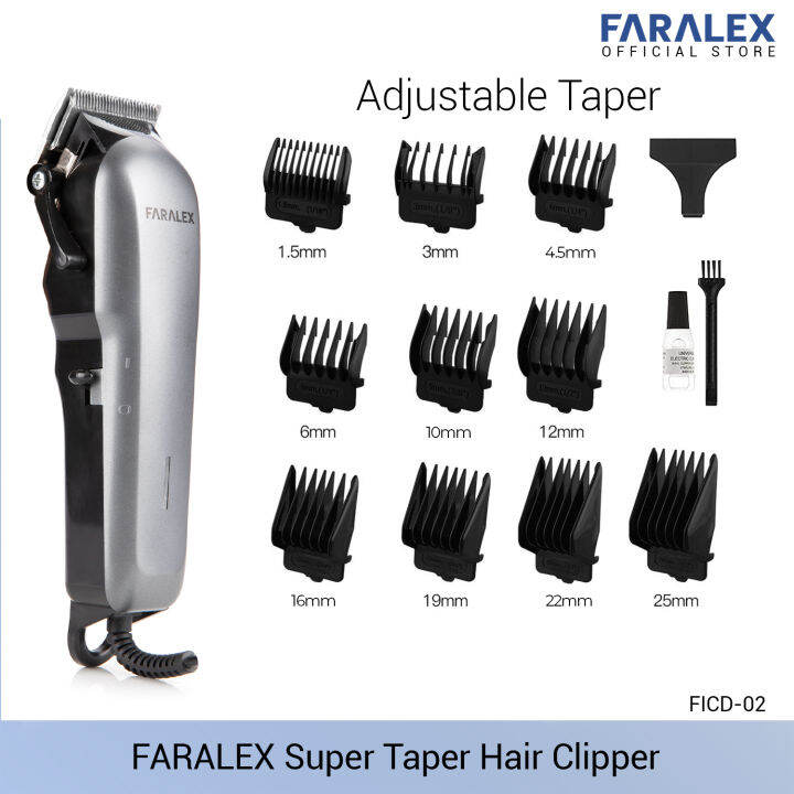 FARALEX Corded Hair Clipper - 14pc Set, Professional Trimmer, Barber ...
