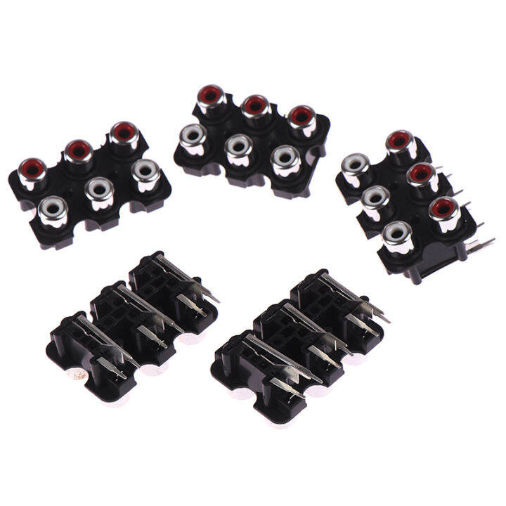 Qcici Ginni 5Pcs 6 holes RCA Female Stereo audio Jack AV Audio input ...
