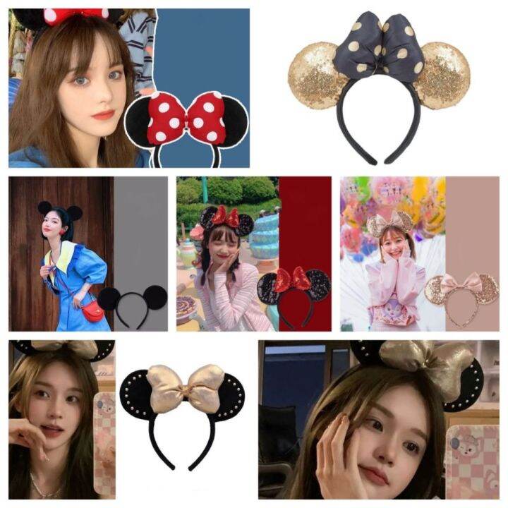 ALICE XU การ์ตูนลายการ์ตูน หมวกลาย Minnie Mouse ชุดปักเลื่อม เจ้าหญิง ...