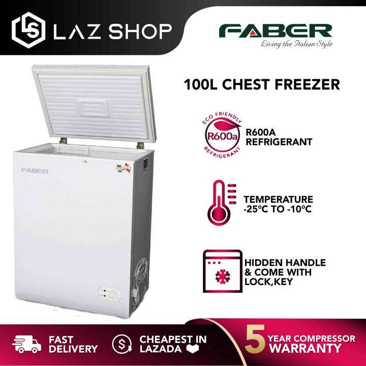 Faber 100L Duo Function Chest Freezer FZ-F128 FZF128 with Key Lock | Lazada
