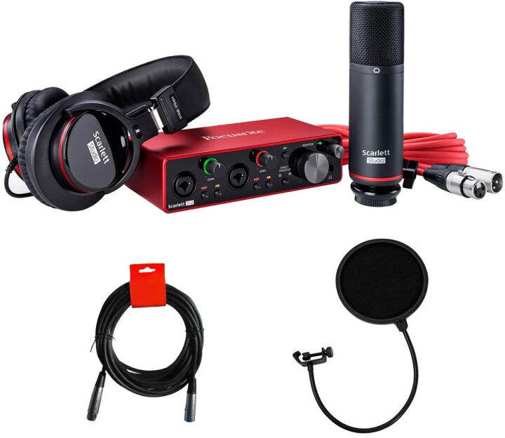 Focusrite Scarlett 2i2 Studio USB Audio Interface with Mic & Headphones ...