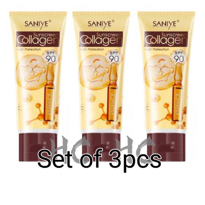 【Set of 3pcs】65ml SANIYE Sunscreen Skin Color Whitening & High Sun Protection SPF90+ PA ...