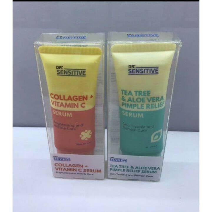 Dr. Sensitive Serum ( Collagen Vitamin C Serum 30mL/Tea Tree and aloe ...