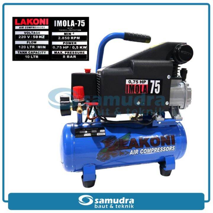 LAKONI IMOLA 75 AIR COMPRESSOR PORTABLE 0,75 HP KOMPRESOR UDARA ANGIN ...
