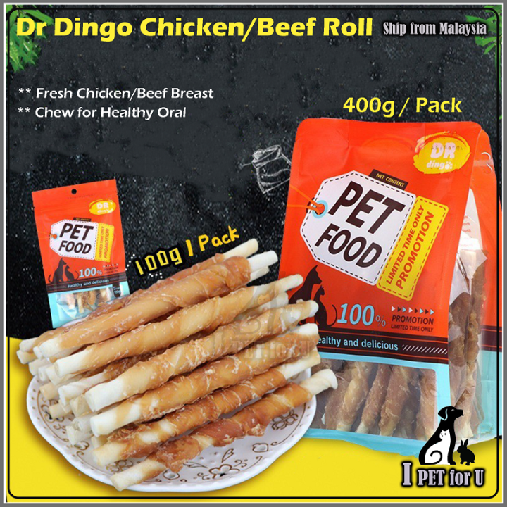 Dr. Dingo Chicken Duck Chew Roll dog rawhide bones dog treats Chicken ...