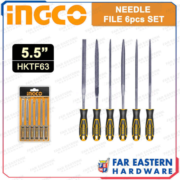 INGCO Needle File 6pcs Set Slim Taper 5.5" HKTF63 INHT | Lazada PH