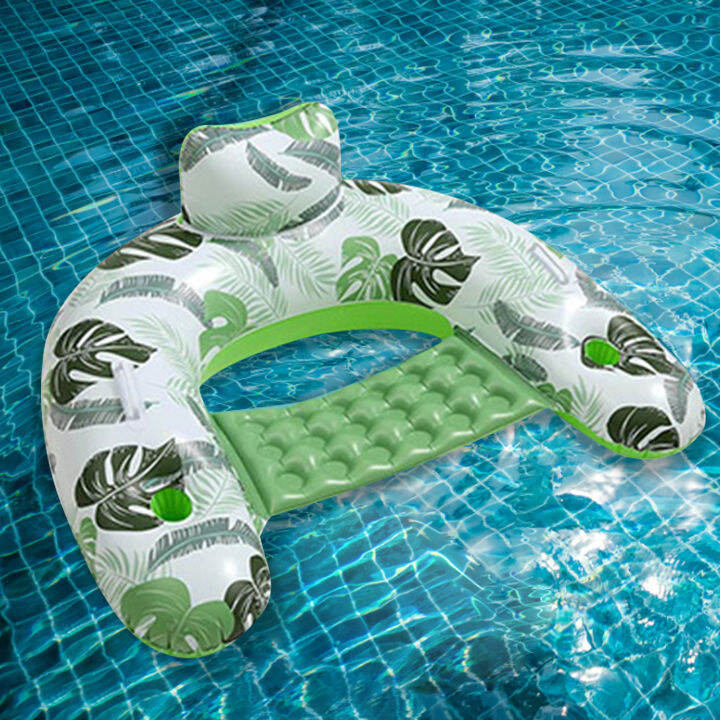 Inflatable Water Float Chair Lounger Cup Holder Design PVC Water Float ...