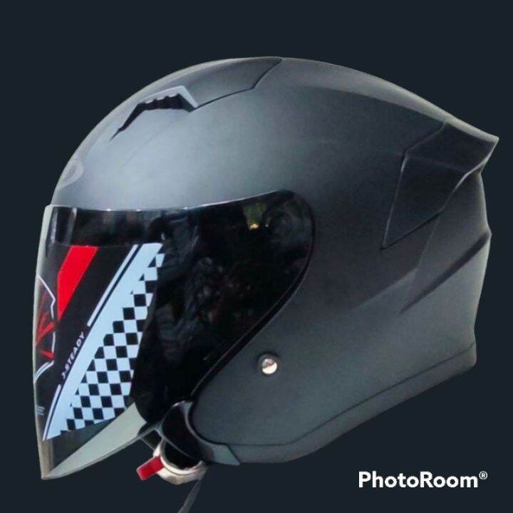 HELM GIFT SARGON HELM POLOS HALF FACE | SOLID PILIHAN KACA SMOKE DAN ...