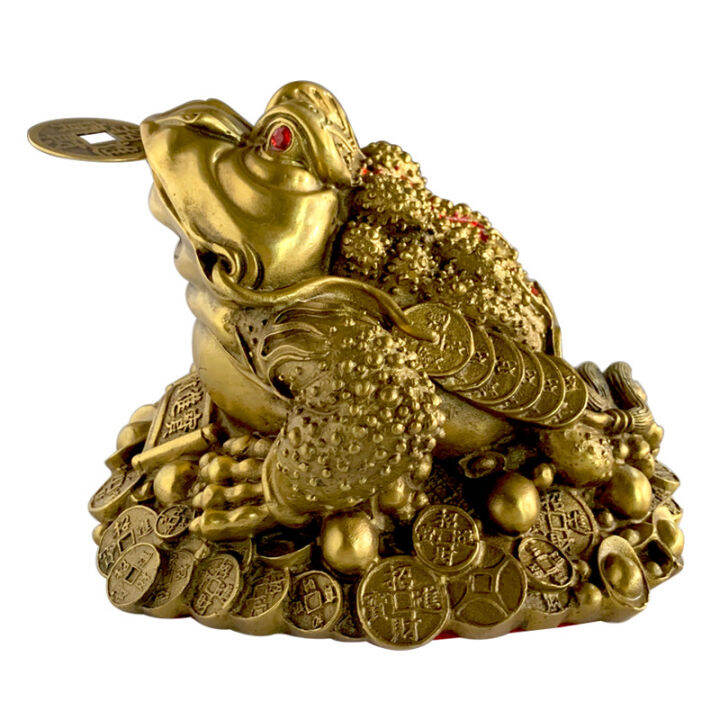 Feng Shui Copper Toad Money LUCKY Fortune Wealth Chinese Golden Frog ...