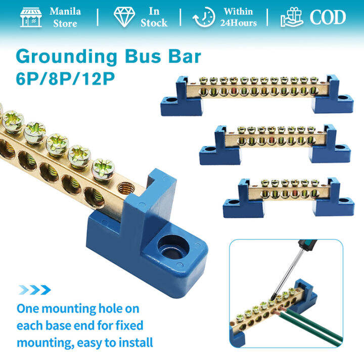 6/8/12 Hole Terminal Bus Bar Terminal Grounding Strip Bus Bar Block ...