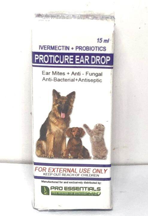 [JWR AGRIVET] Proticure Ear Drop 15ml for Dog and Cat Ear Mites, Anti ...