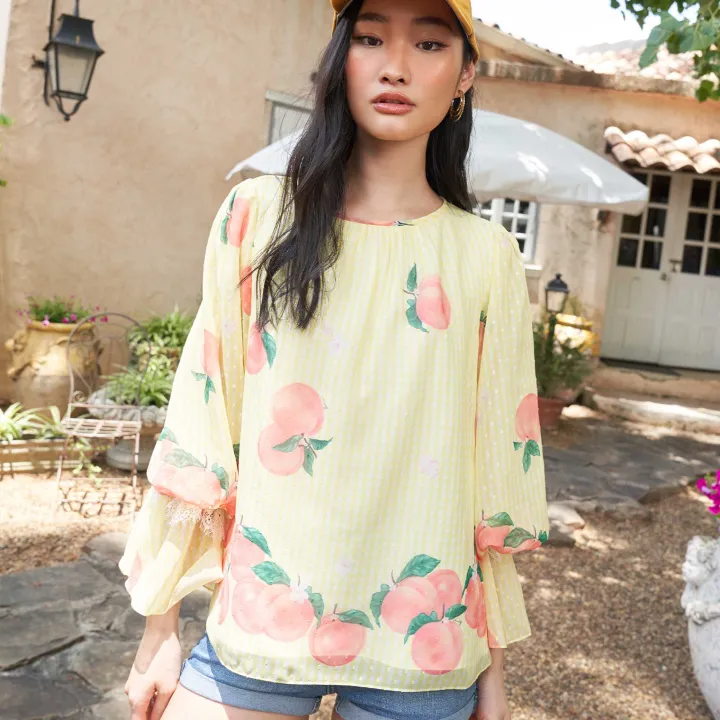 VANNSTOFF Penne Blouse เสื้อแขนยาวแบบจั๊มสำหรับคุณแม่ให้นม | Lazada.co.th