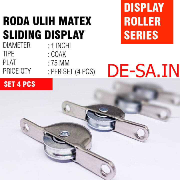 4 X RODA ULIH 1 INCHI MATEX BESAR ETALASE KACA GESER - LARGE SLIDING ...