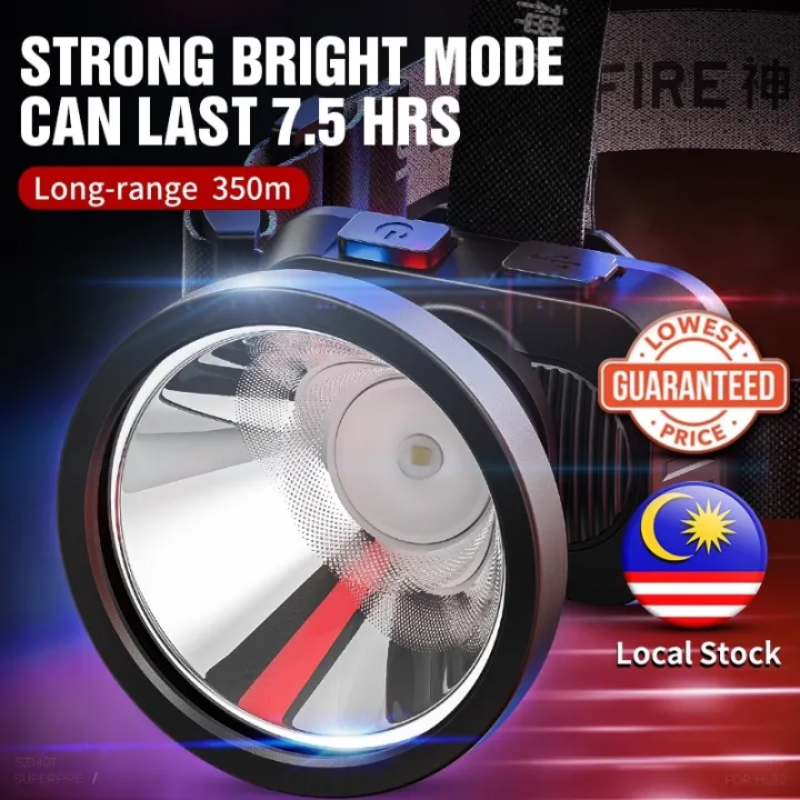 Superfire HL52 Lampu Kepala Terang LED Rechargeable Headlamp Strong ... Superfire HL52 Lampu Kepala Terang LED Rechargeable Headlamp Strong ...