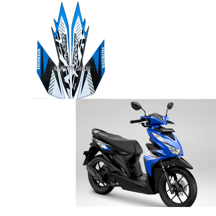 STIKER STRIPING LIS LES BODY MOTOR HONDA BEAT FI 2023 CBS HITAM BIRU ...