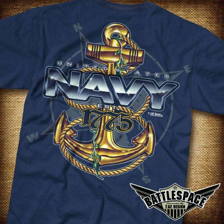 เสื้อยืดสกรีนลาย US Navy 'Compass' 7.62 Design Battlespace Men's T ...