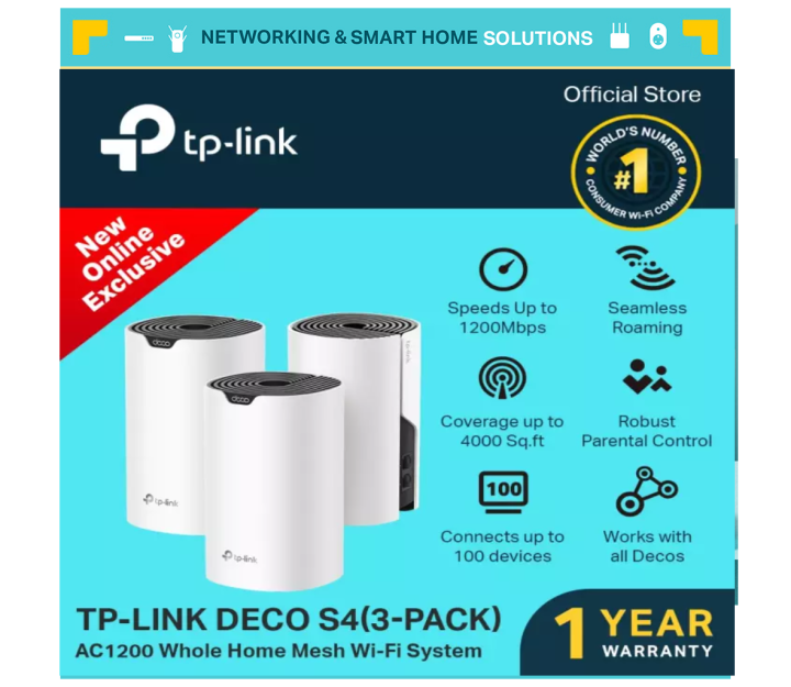 Tp-Link Deco S4 (3-pack) AC1200 Whole Home Mesh Wi-Fi System | Lazada PH