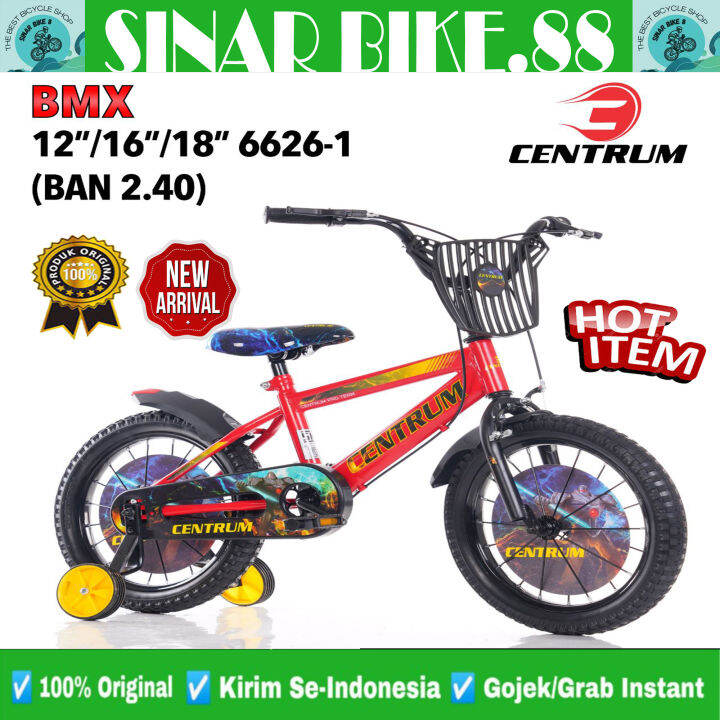 Sepeda Anak Laki BMX CENTRUM 6626 1, Ukuran 12 16 dan 18 Inch Usia 2-8 ...