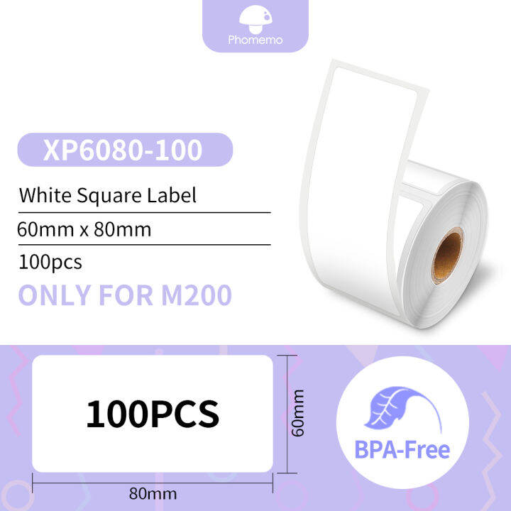Thermal Label Sticker Only fit Phomemo M200 Printer Big Papel Self ...