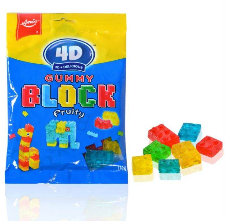 4D Gummy Blocks Fruit Candy Flavor 72g kids sweets snack blackpink ...