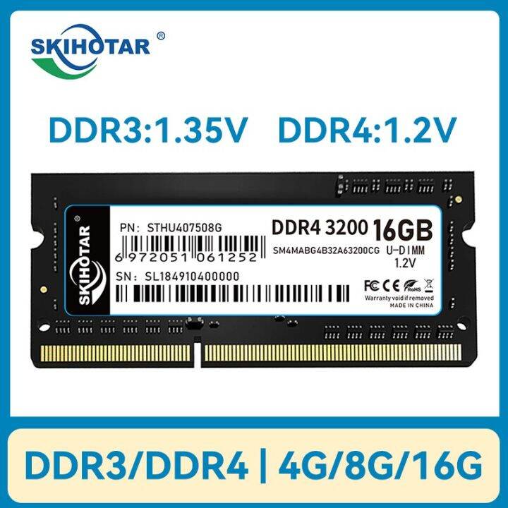 SKIHOTAR DDR3 DDR4 SoDimm Ram Notebook Memory Module DDR3 4GB 8GB 16GB ...