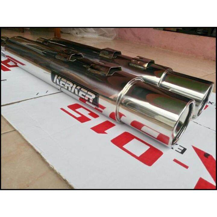 Knalpot Moge KERKER Double Silencer Titan Kilap Slip On Harley Davidson ...