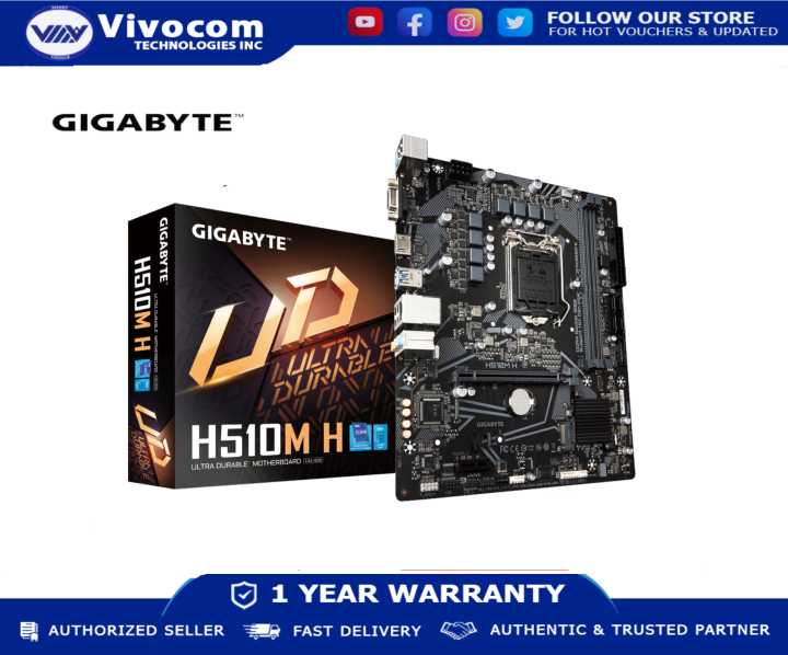 Gigabyte H510M-H Ultra Durable Motherboard with 6+2 Phases Digital VRM ...