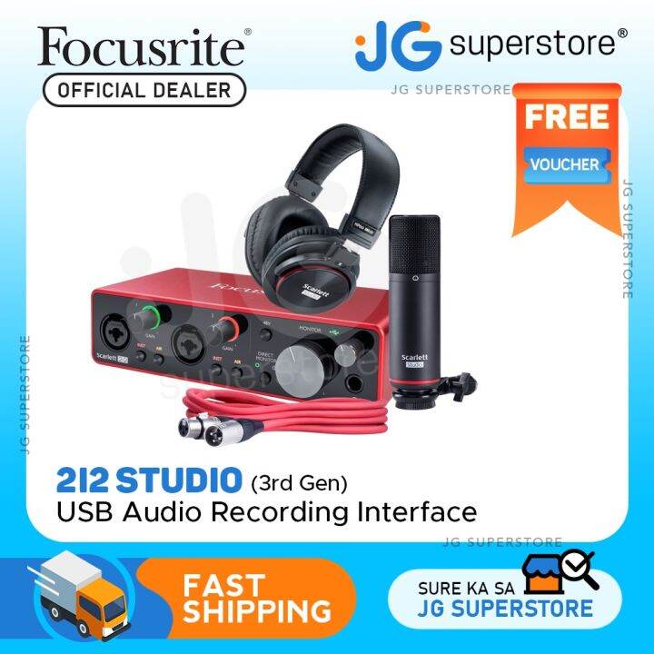 ※Focusrite Scarlett Studio 2i2 USB Audio Interface with Microphone Headphones (3rd Generation ...