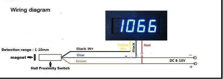 Digital Display Blue Led Tachometer Rpm Speed Meter With Hall Proximity ...