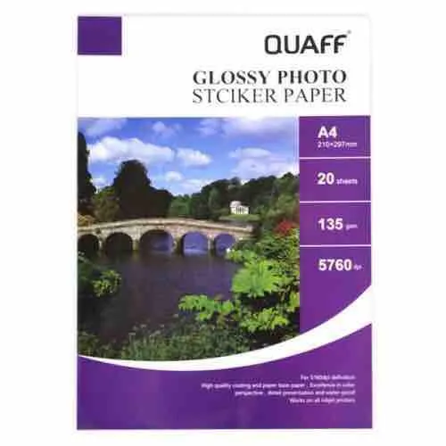 1pack quaff photo sticker 20sheets/pack A4size photo sticker paper ...