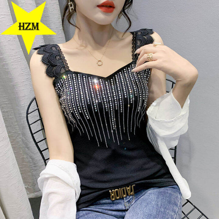 HZM เสื้อยืดผู้หญิงเข้ารูปแฟชั่นใหม่สำหรับฤดูร้อน2022เสื้อยืดผู้หญิงดีไซน์บางเสื้อยืดสำหรับ ...